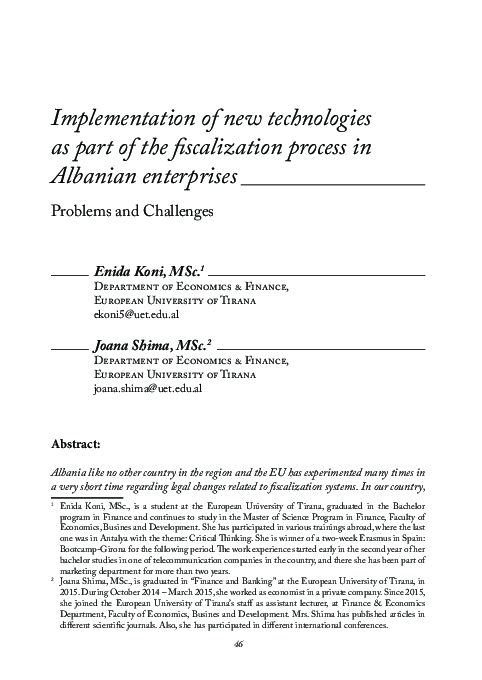 (PDF) Implementation of new technologies as part of the fiscalization ...