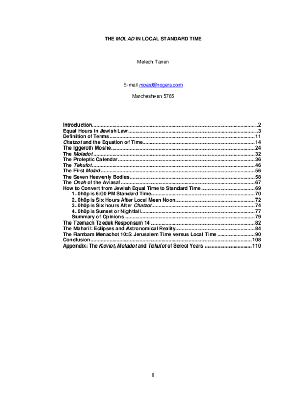 (PDF) THE MOLAD IN LOCAL STANDARD TIME