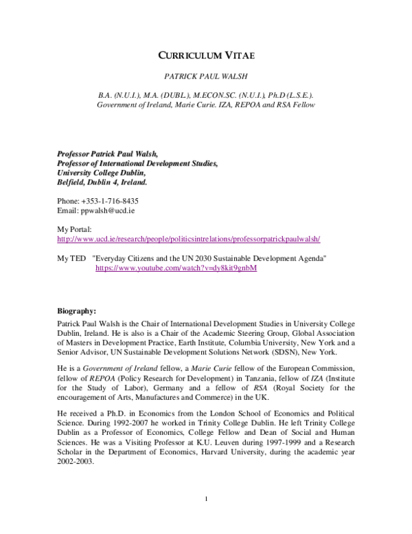 1 Curriculum Vitae