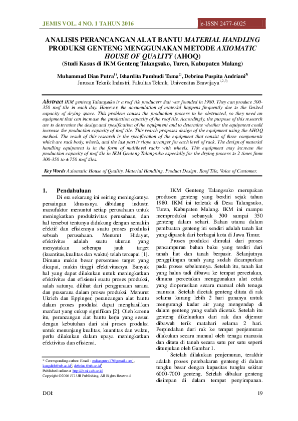 (PDF) Analisis Perancangan Alat Bantu Material Handling Produksi ...