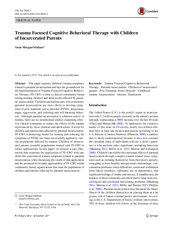 (PDF) Trauma-focused cognitive behavioral therapy with Puerto Rican youth in a post-disaster ...