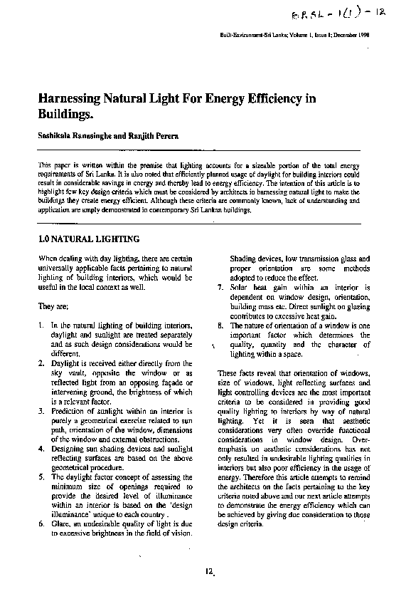 (PDF) Harnessing natural light for energy efficiency in buildings