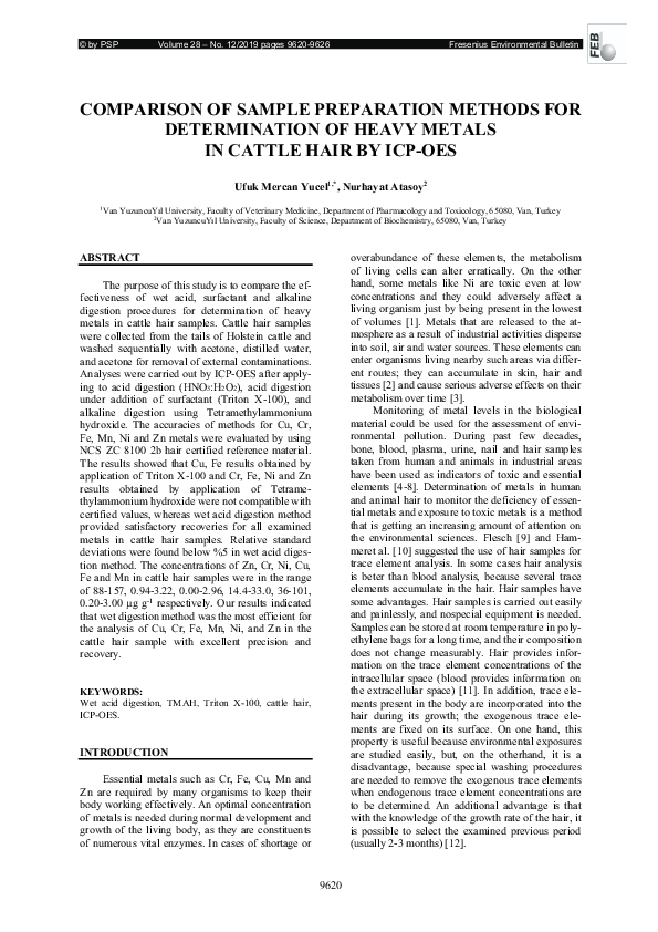 (PDF) Comparison of sample preparation methods