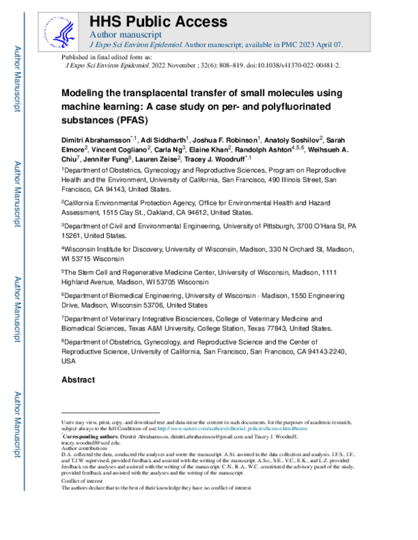 (PDF) Modeling the transplacental transfer of small molecules using ...