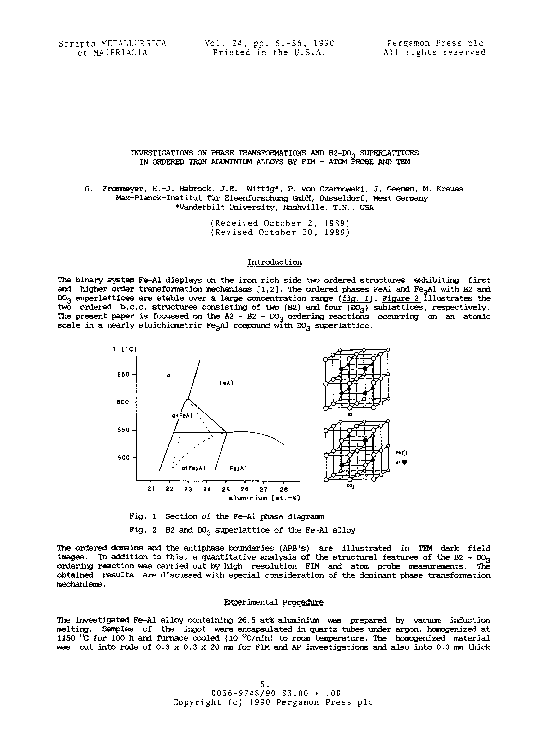 (PDF) Investigations on phase transformations and B2-DO3 superlattices in ordered iron aluminium ...