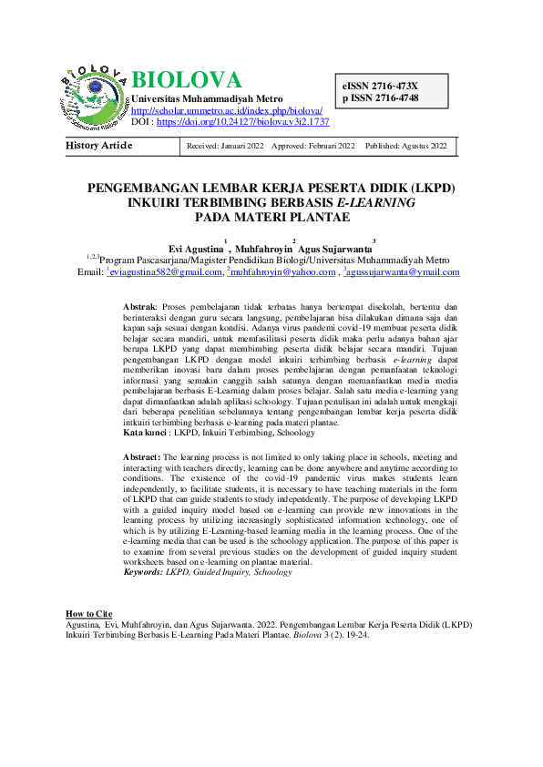 (PDF) Pengembangan Lembar Kerja Peserta Didik (LKPD) Inkuiri Terbimbing Berbasis E-Learning Pada ...