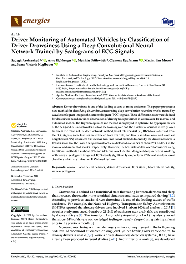 (PDF) Driver Monitoring of Automated Vehicles by Classification of Driver Drowsiness using a ...