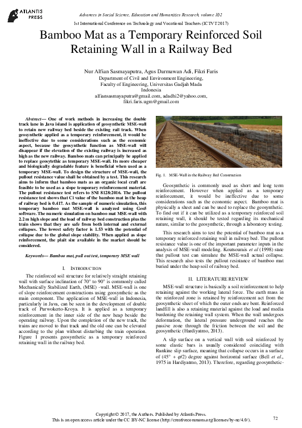 (PDF) Bamboo Mat as a Temporary Reinforced Soil Retaining Wall in a ...