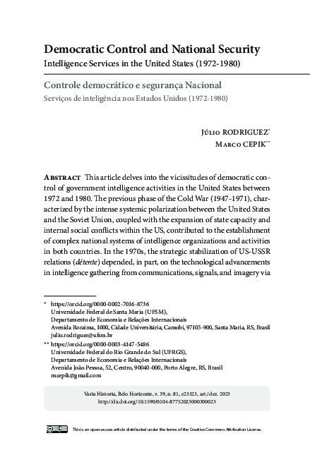 (PDF) Democratic Control and National Security