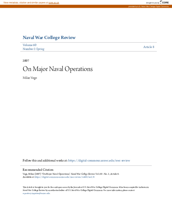 (PDF) On Major Naval Operations