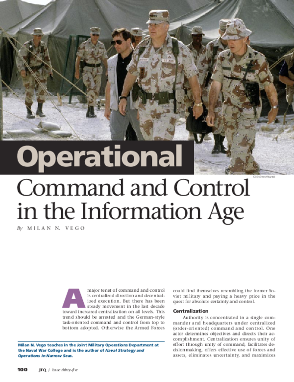 (PDF) Operational command and control in the information age