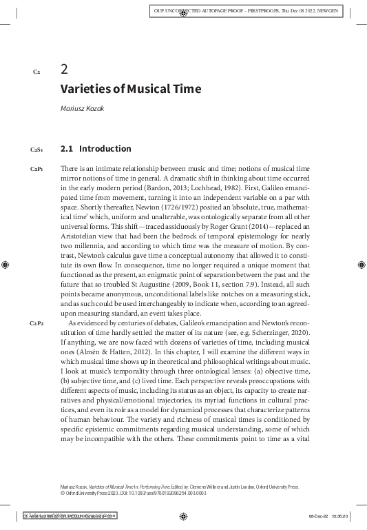 (PDF) Varieties of Musical Time