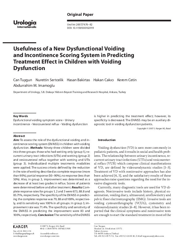 (PDF) Usefulness of a New Dysfunctional Voiding and Incontinence ...