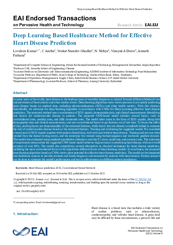 (PDF) Deep Learning Based Healthcare Method for Effective Heart Disease ...