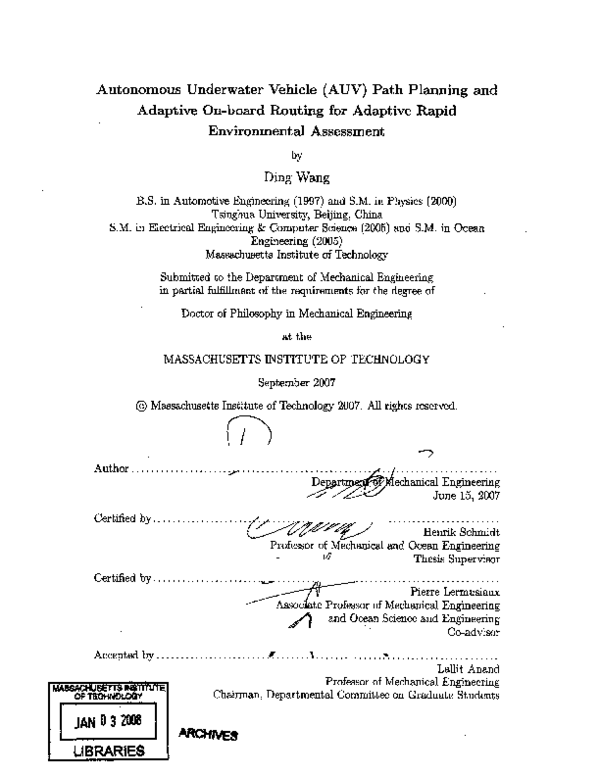 (PDF) Autonomous underwater vehicle (auv) path planning and adaptive on ...