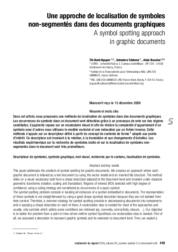 (PDF) A symbol spotting approach in graphic documents