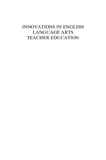 (PDF) Innovations in English Language Arts Teacher Education
