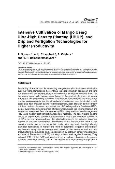 (PDF) Intensive Cultivation of Mango Using Ultra-High Density Planting ...