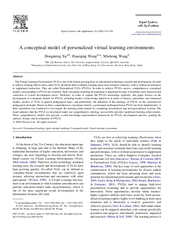(PDF) A conceptual model of personalized virtual learning environments