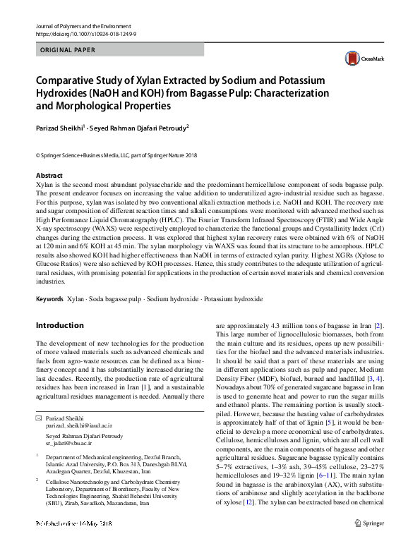 (PDF) Comparative Study of Xylan Extracted by Sodium and Potassium ...