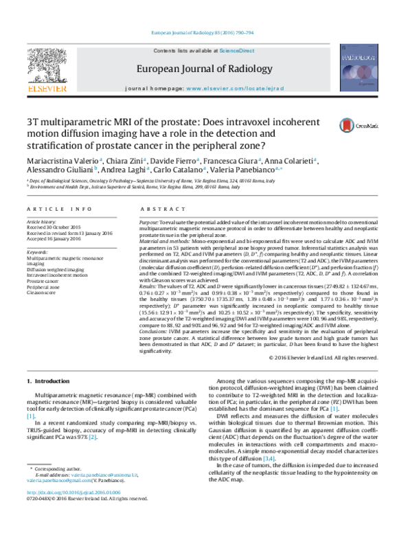 (PDF) 3T multiparametric MRI of the prostate: Does intravoxel ...