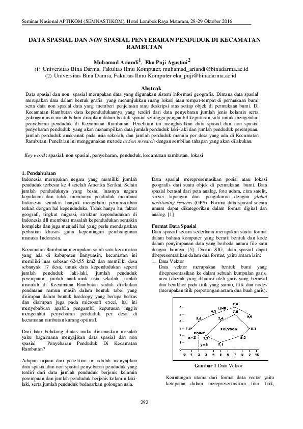 (PDF) Data Spasial Dan Non Spasial Penyebaran Penduduk Di Kecamatan ...