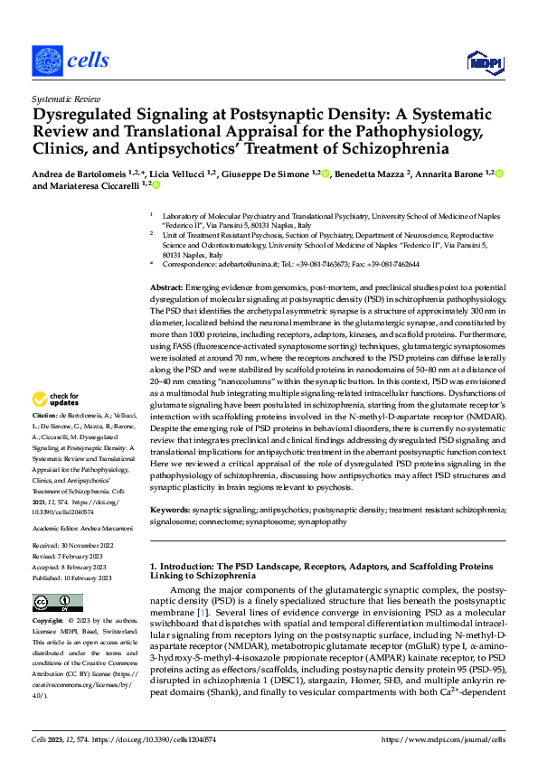 (PDF) Dysregulated signaling at postsynaptic density: a systematic ...