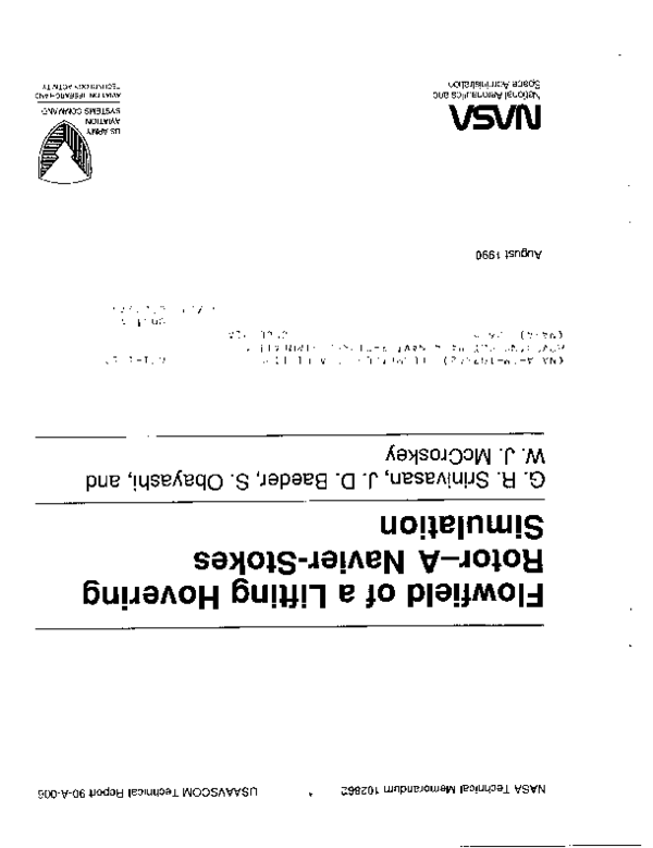 (PDF) Flowfield of a lifting hovering rotor: A Navier-Stokes simulation