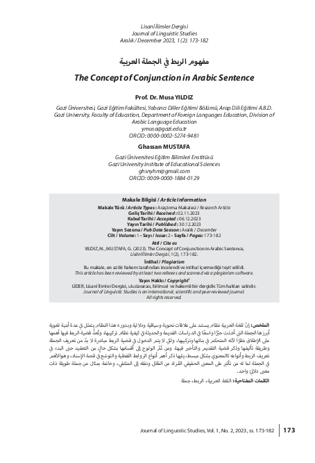 (PDF) The Concept of Conjunction in Arabic Sentence