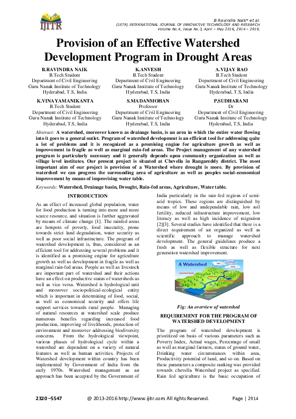 (PDF) Provision of an Effective Watershed Development Program in ...