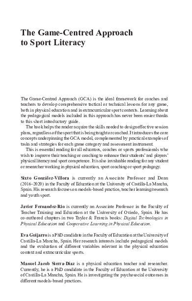 (PDF) The Game-Centred Approach to Sport Literacy
