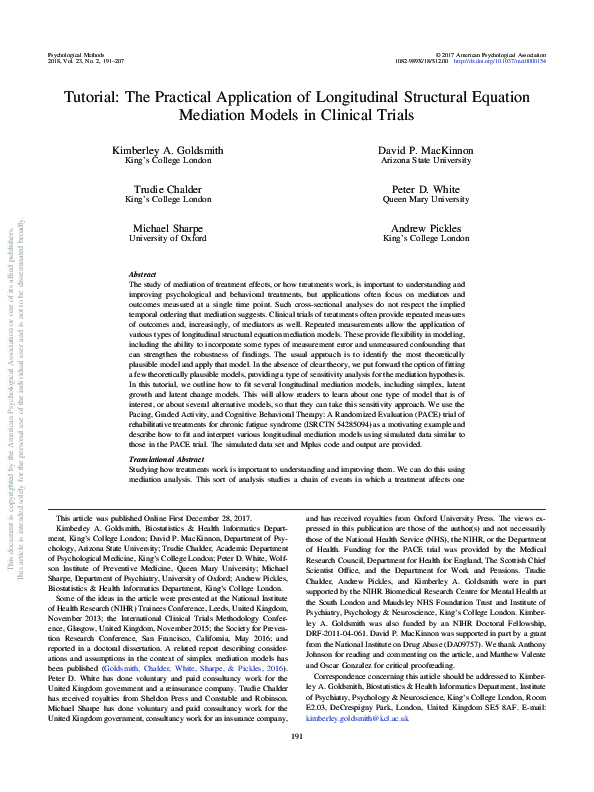 (PDF) Tutorial: The Practical Application of Longitudinal Structural Equation Mediation Models ...