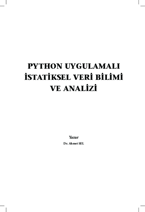 (PDF) Python Uygulamalı İstatiksel Veri Bilimi ve Analizi
