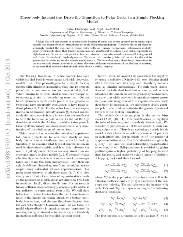 (PDF) Three-body interactions drive the transition to polar order in a ...