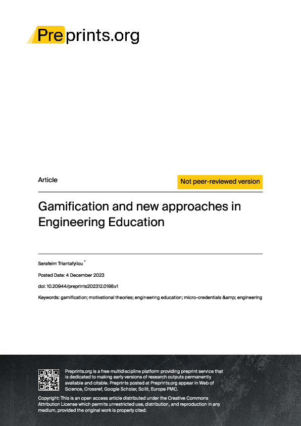 (PDF) Gamification and new approaches in Engineering Education