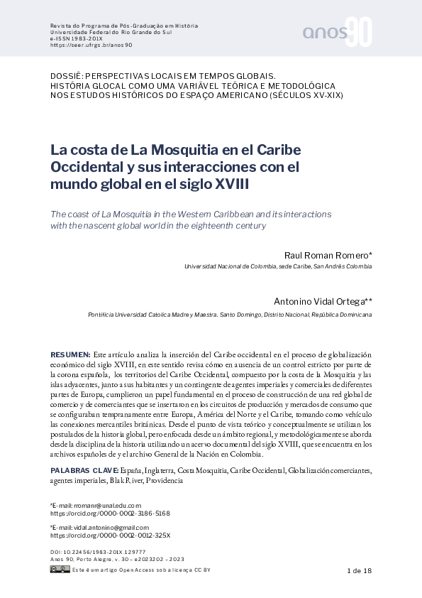 (PDF) La costa de La Mosquitia en el Caribe Occidental y sus ...