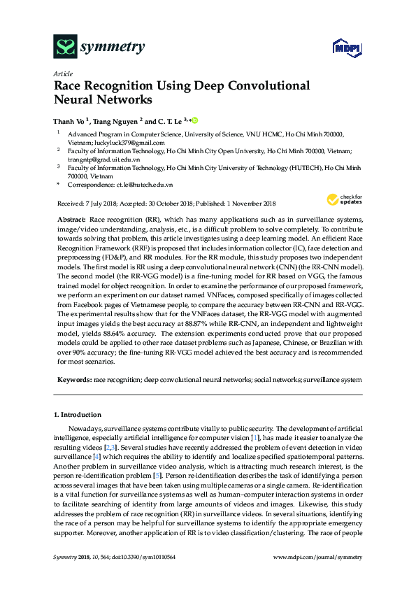 (PDF) Race Recognition Using Deep Convolutional Neural Networks