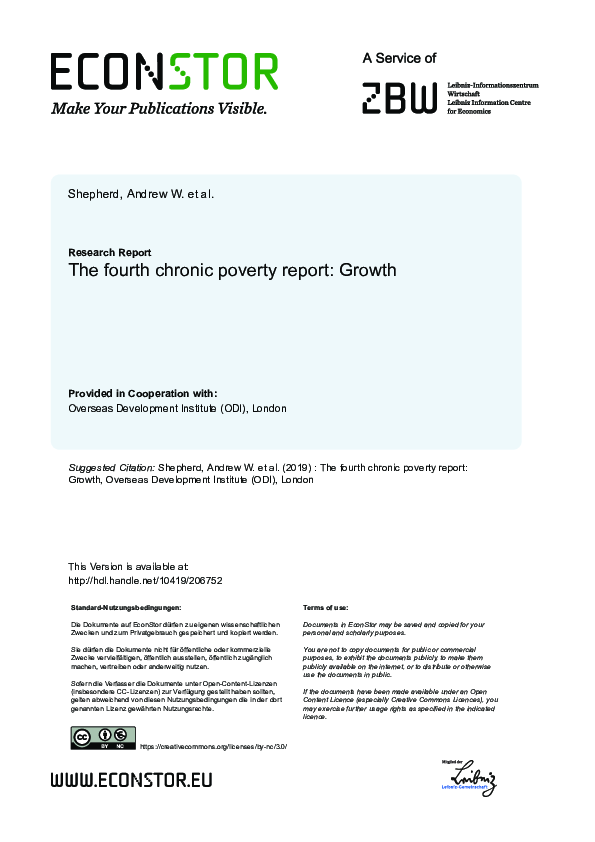 (PDF) The fourth chronic poverty report: Growth