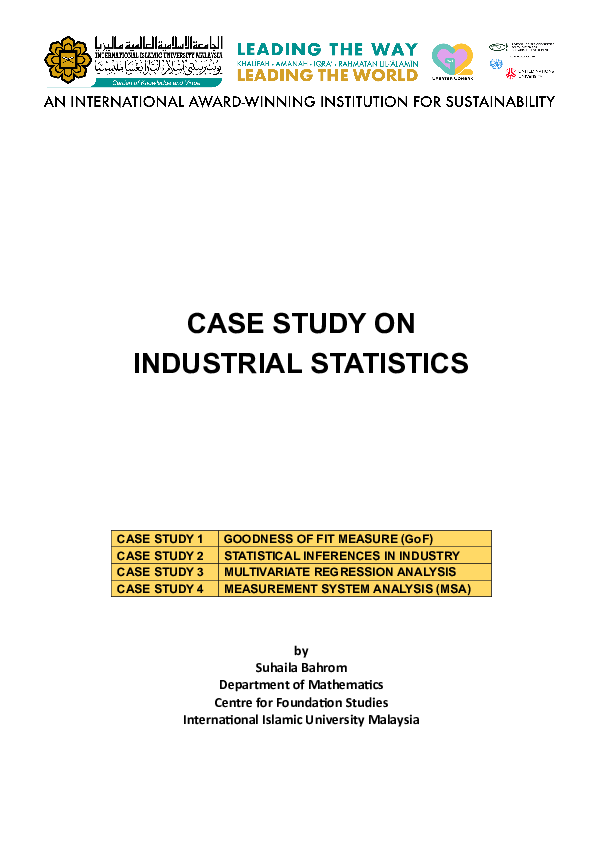 (PDF) Case Study on Industrial Statistics
