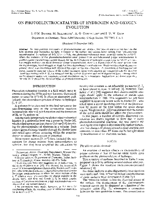 (PDF) On photoelectrocatalysis of hydrogen and oxygen evolution
