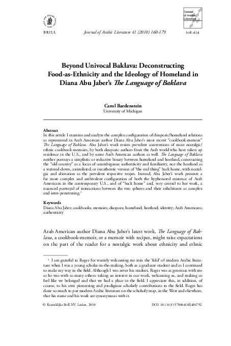 (PDF) Beyond Univocal Baklava: Deconstructing Food-as-Ethnicity and the ...