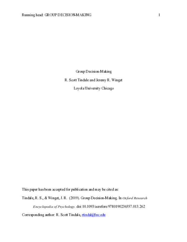 (PDF) Group Decision-Making