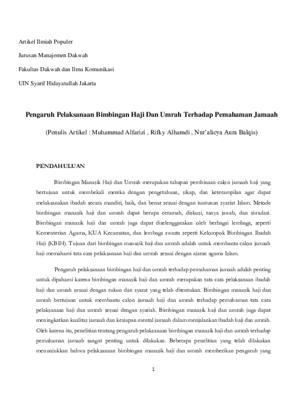 (PDF) Artikel Ilmiah Populer