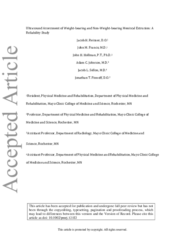 (PDF) Ultrasound Assessment of Weight‐Bearing and Non–Weight‐Bearing ...