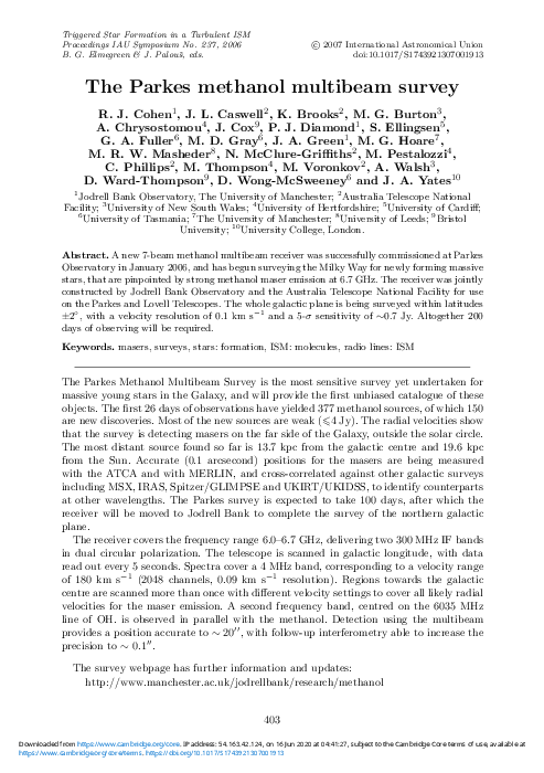 (PDF) The Parkes methanol multibeam survey