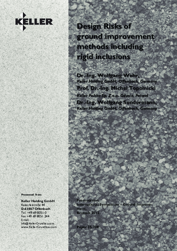 (PDF) Design Risks Of Ground Improvement Methods Including Rigid Inclusions