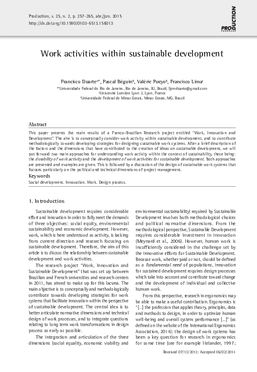 (PDF) Work activities within sustainable development