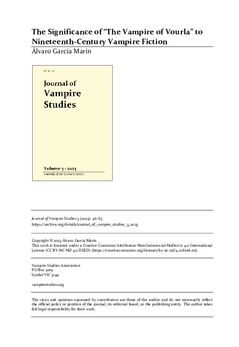 (PDF) The Significance of "The Vampire of Vourla" to Nineteenth-Century ...