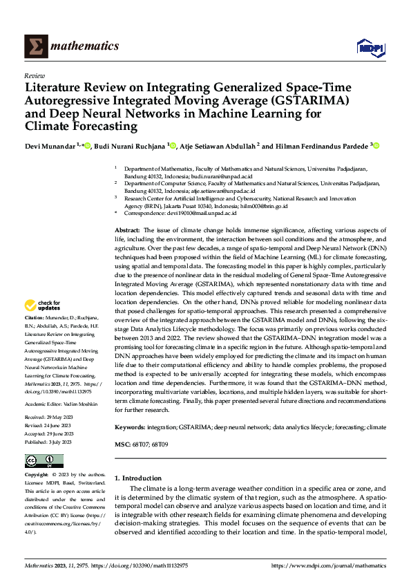 Pdf Literature Review On Integrating Generalized Space Time Autoregressive Integrated Moving
