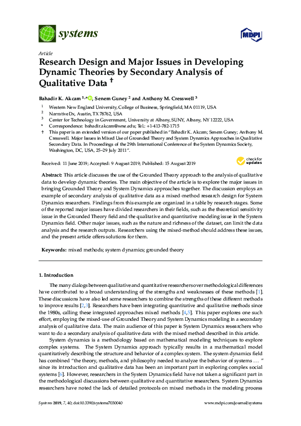 (PDF) Research Design and Major Issues in Developing Dynamic Theories ...